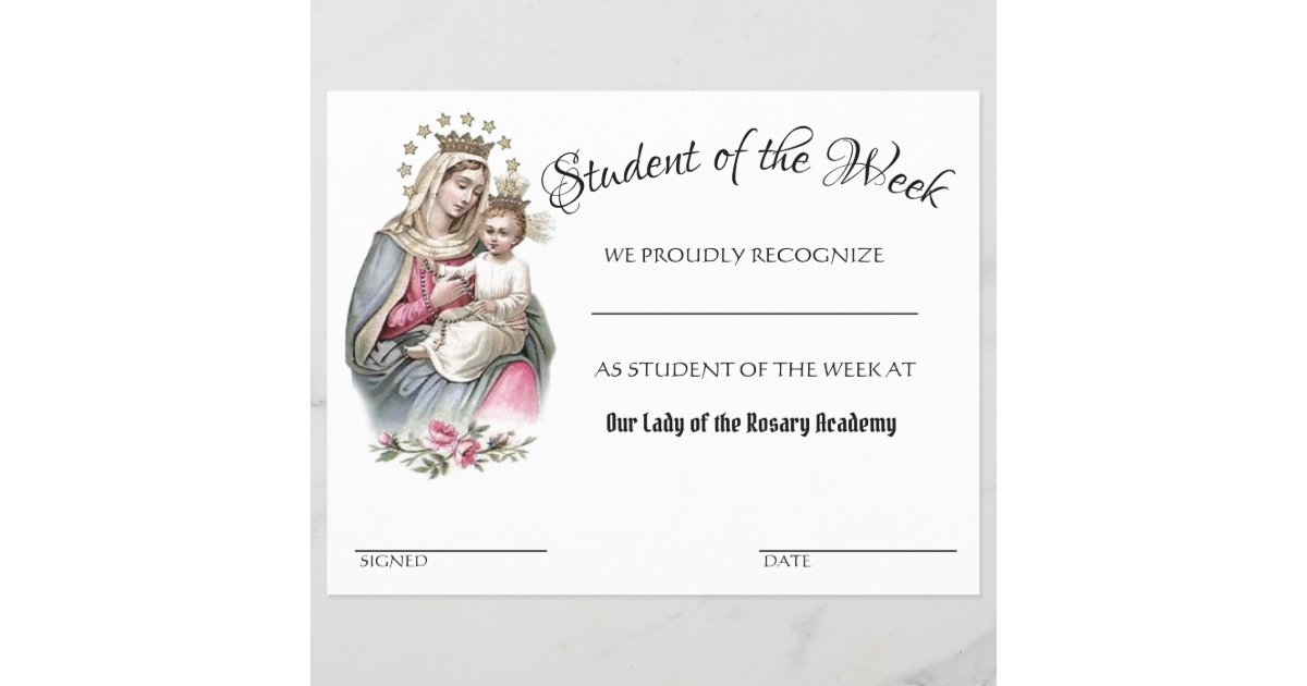 Catholic Achievement School Certificate Award Flyer | Zazzle