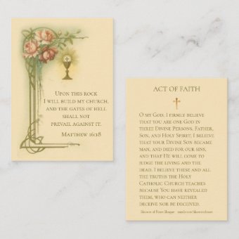 Catholic ACT OF FAITH PRAYER Holy Cards | Zazzle