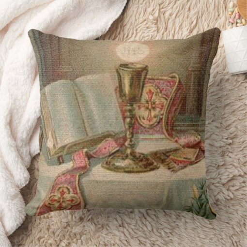 Catholic Altar Chalice Missal Eucharist Priest Throw Pillow | Zazzle