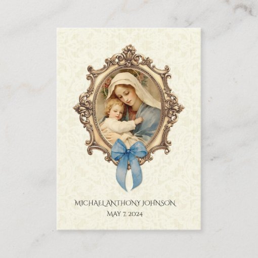 Catholic Baby Baptism Remembrance Holy Card | Zazzle