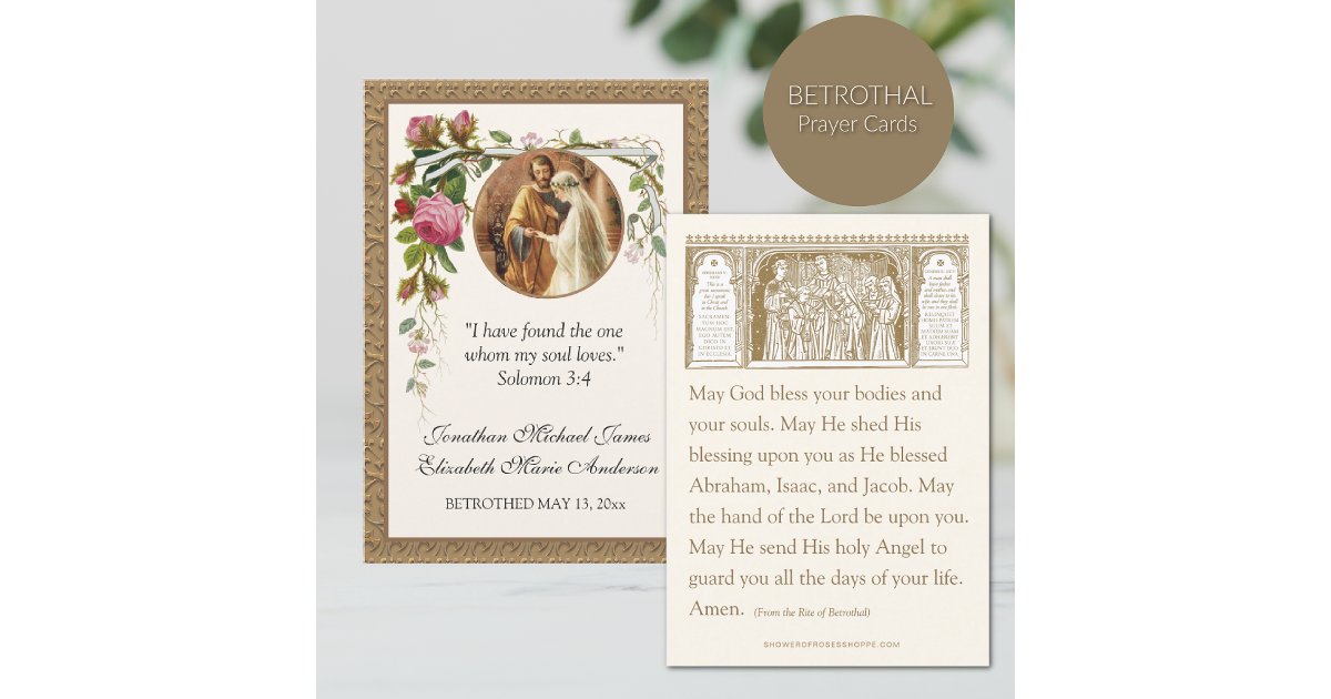 Catholic Betrothal Prayer Holy Card | Zazzle