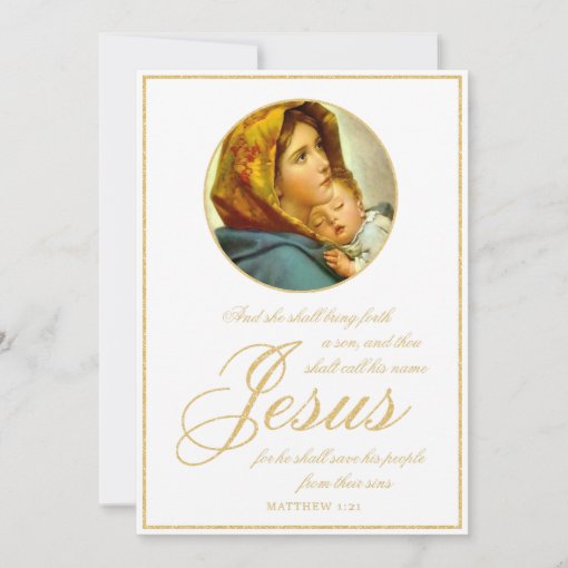 Catholic Bible Verse & Photo Religious Christmas Holiday Card | Zazzle