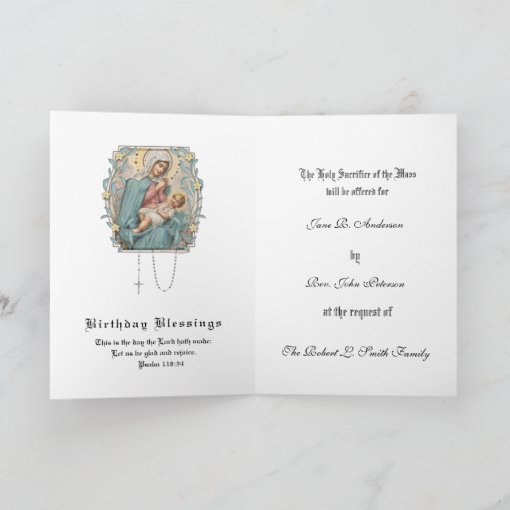 Catholic Birthday Mass Offering Jesus Eucharist Card | Zazzle