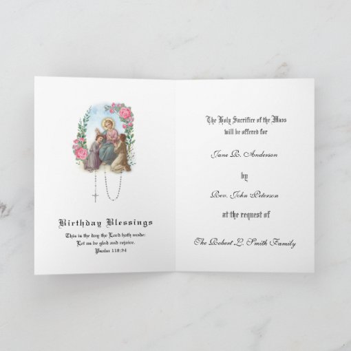 Catholic Birthday Mass Offering Jesus Eucharist Card | Zazzle