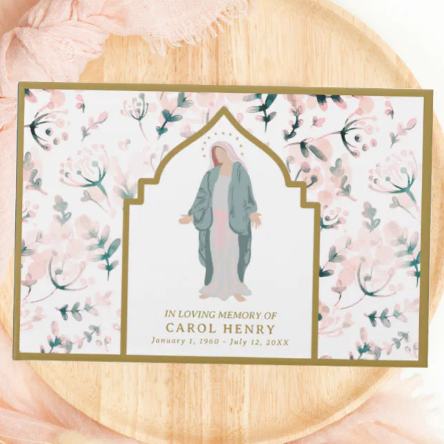 Catholic Blessed Mother Funeral Memory Guest Book | Zazzle