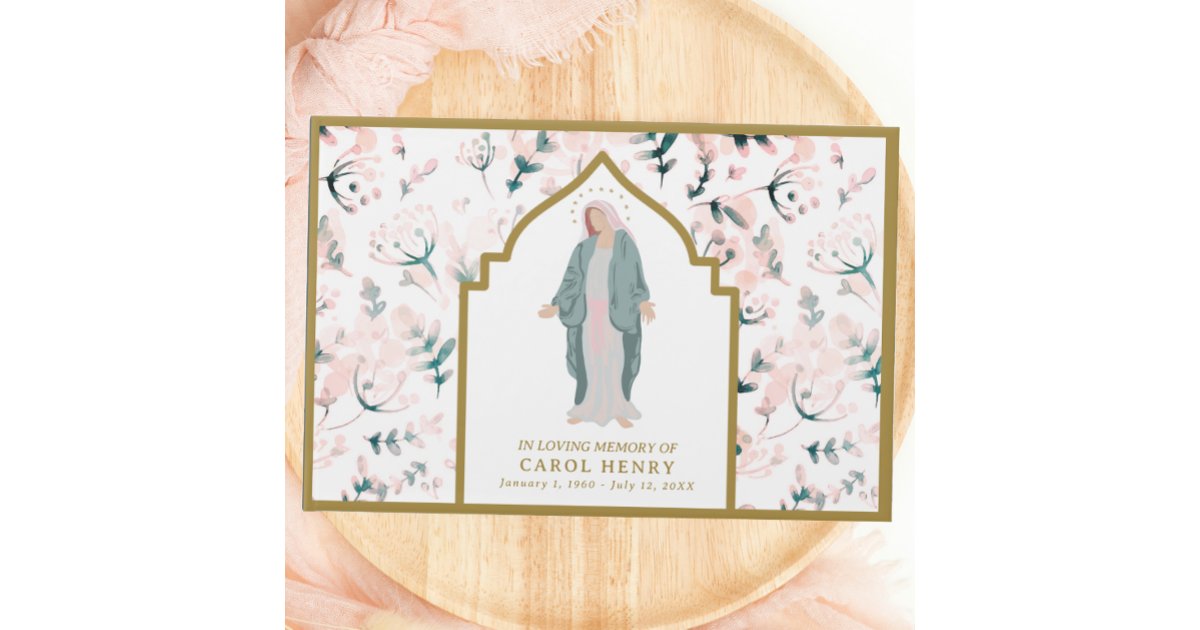 Catholic Blessed Mother Funeral Memory Guest Book | Zazzle