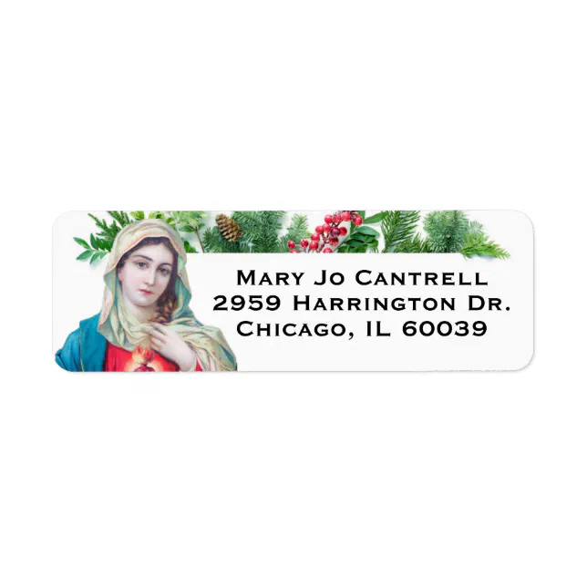 Catholic Blessed Virgin Mary Christmas Religious Label | Zazzle