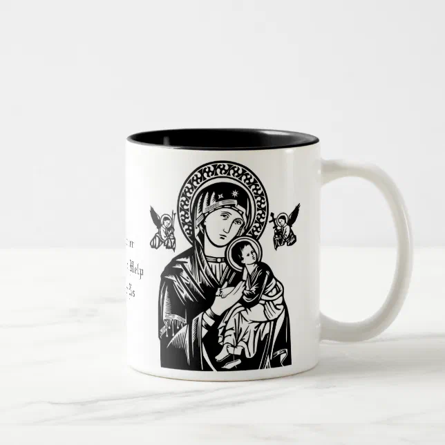 Catholic Blessed Virgin Mary Jesus Angels Two-Tone Coffee Mug | Zazzle