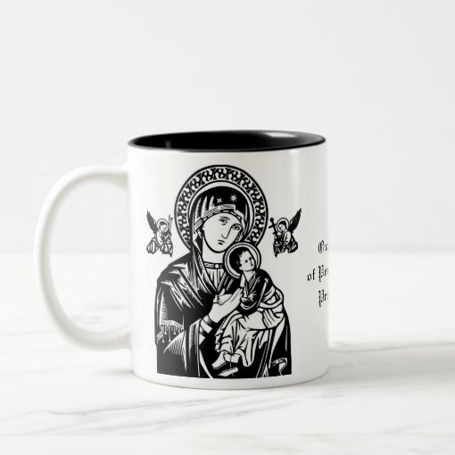 Catholic Blessed Virgin Mary Jesus Angels Two-Tone Coffee Mug | Zazzle