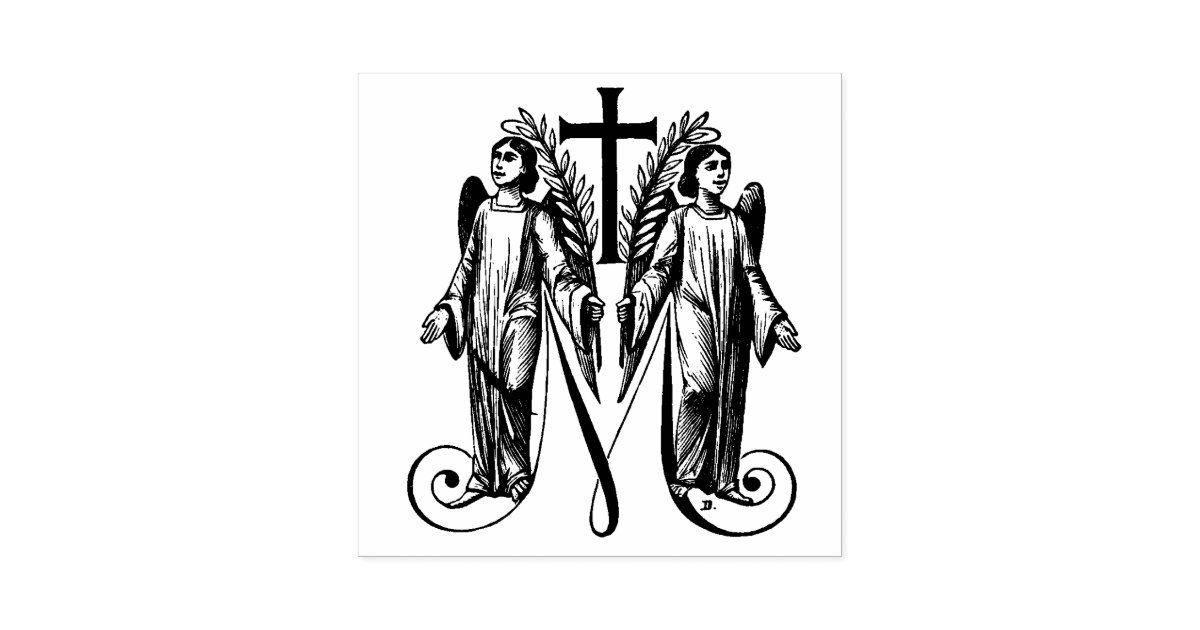 Catholic Blessed Virgin Mary Marian Angels Rubber Stamp | Zazzle