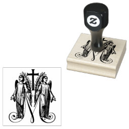 Catholic Blessed Virgin Mary Marian Angels Rubber Stamp | Zazzle