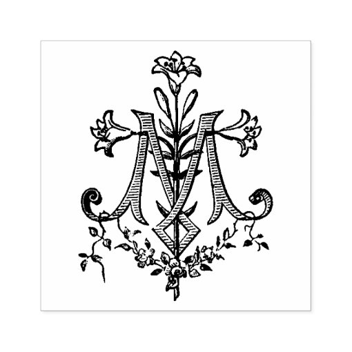Catholic Blessed Virgin Mary Marian Symbol Rubber Stamp | Zazzle