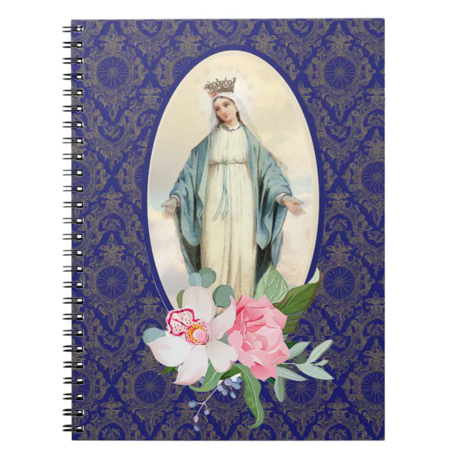 Catholic Blessed Virgin Mary Vintage Religious Notebook | Zazzle