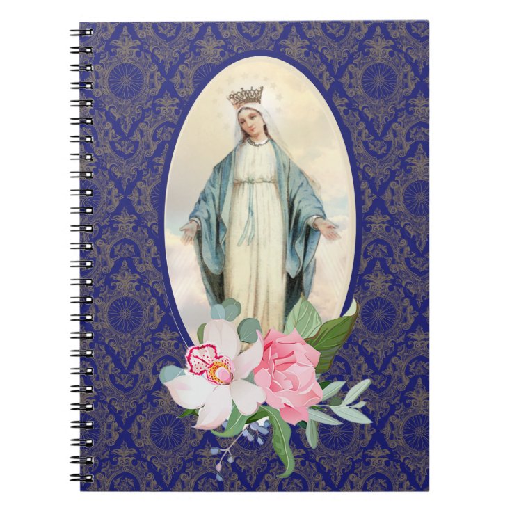Catholic Blessed Virgin Mary Vintage Religious Notebook | Zazzle