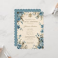 Catholic Blue Floral Bridal Shower Marian Cross Invitation | Zazzle