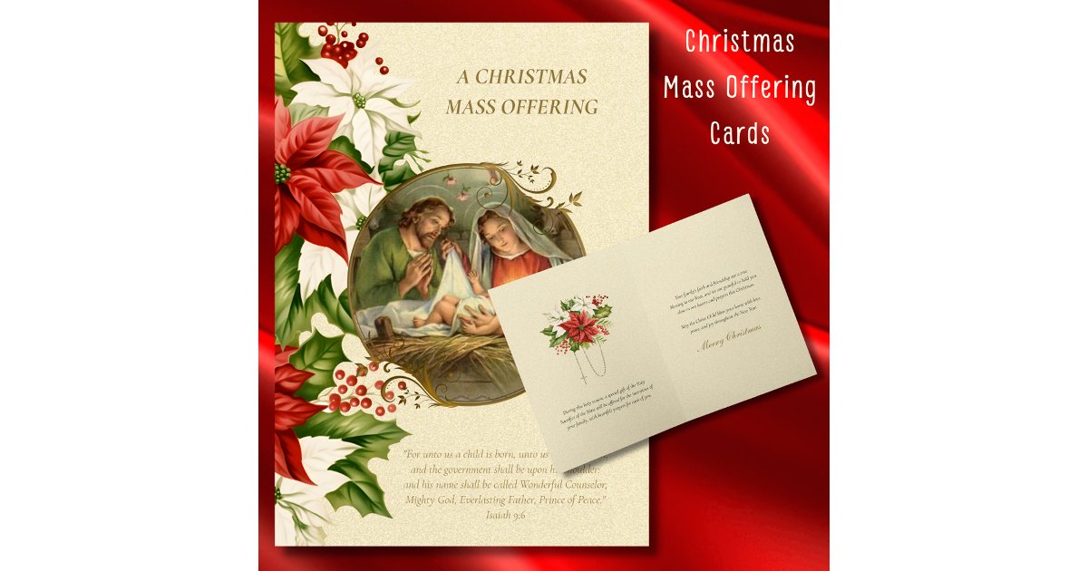 Catholic Christmas Mass Offering Card | Zazzle