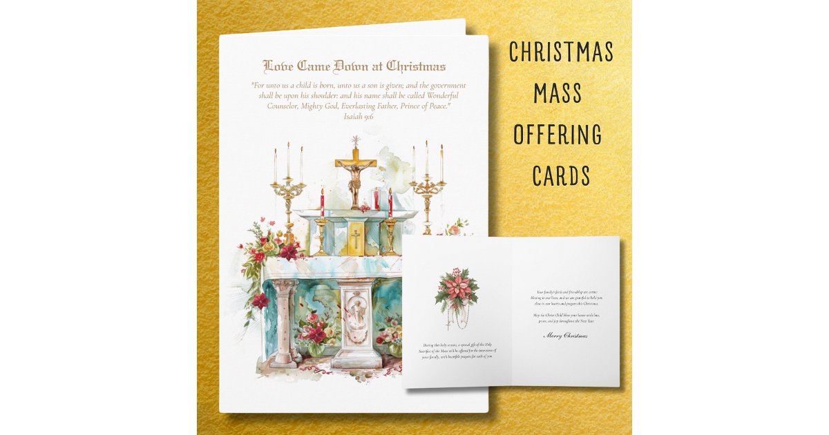 Catholic Christmas Mass Offering Card | Zazzle