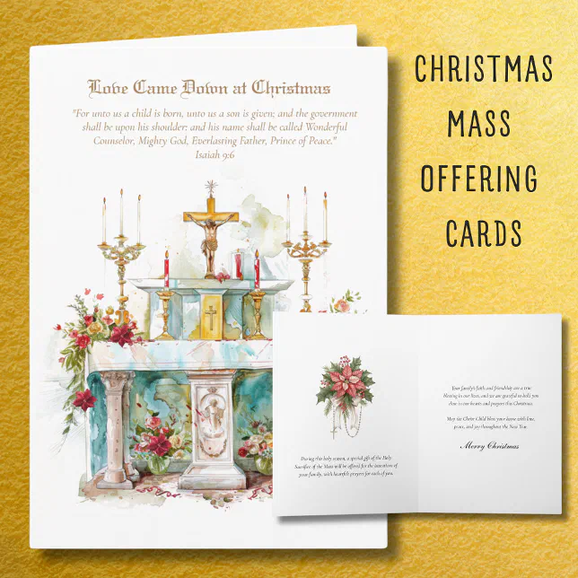 Catholic Christmas Mass Offering Card | Zazzle