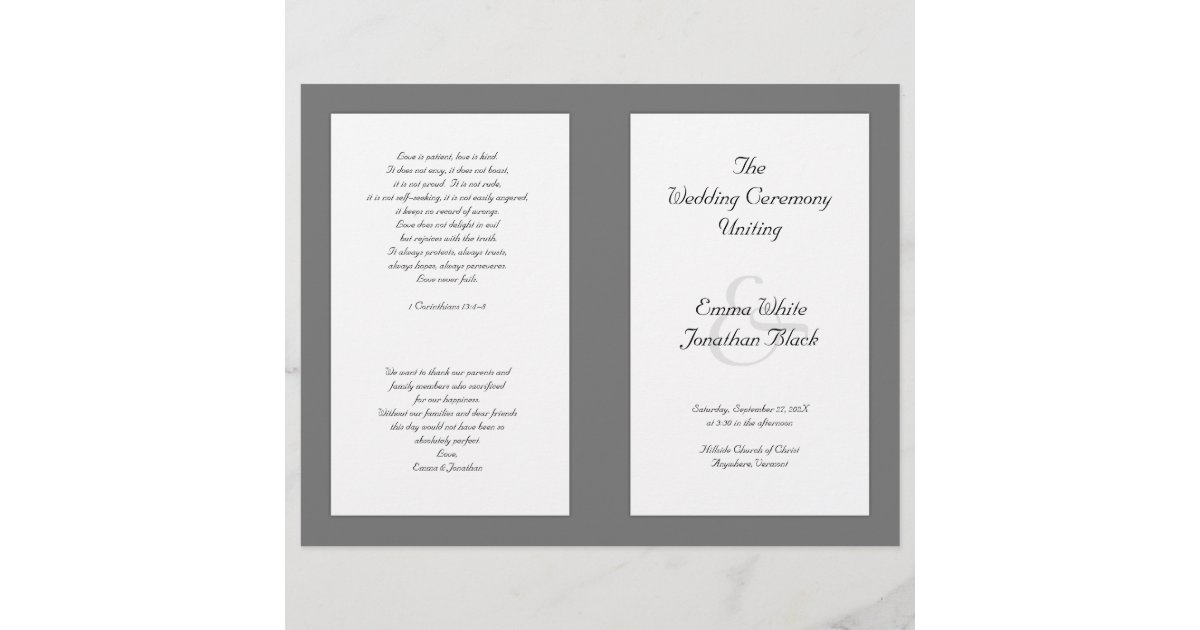 Catholic Church Wedding Ceremony Program Template | Zazzle