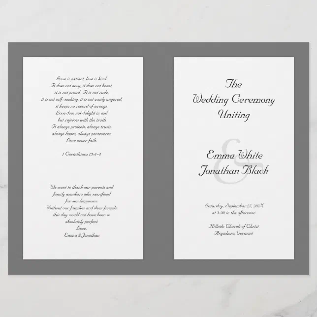 Catholic Church Wedding Ceremony Program Template | Zazzle