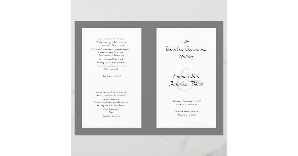 Catholic Church Wedding Ceremony Program Template | Zazzle