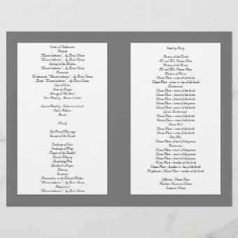 Catholic Church Wedding Ceremony Program Template | Zazzle
