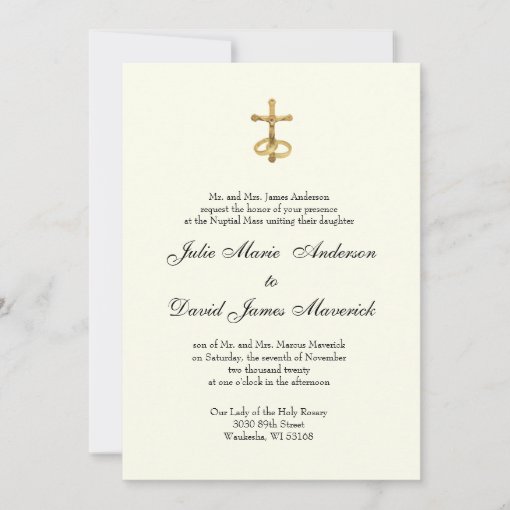 Catholic Classic Elegant Religious Wedding Invitat Invitation | Zazzle