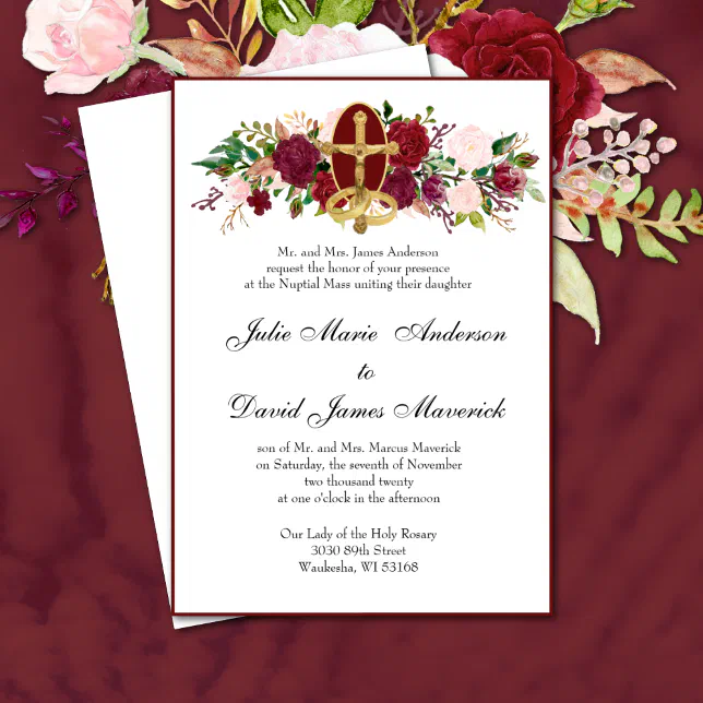 Catholic Classic Elegant Religious Wedding Invitation | Zazzle