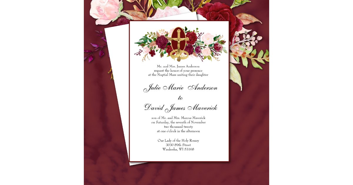 Catholic Classic Elegant Religious Wedding Invitation | Zazzle