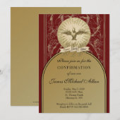 Catholic Confirmation Gold and Burgundy Invitation | Zazzle
