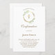 catholic Confirmation gold circle green leaves Invitation | Zazzle