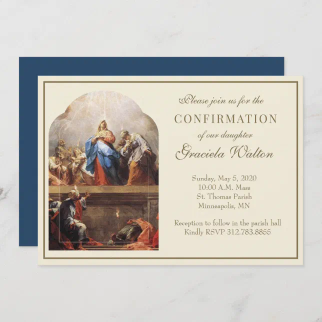 Catholic Confirmation Holy Spirit Scripture Invita Invitation | Zazzle