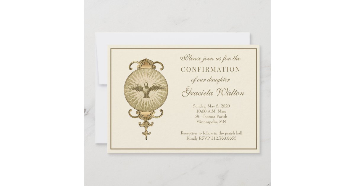 Catholic Confirmation Holy Spirit Scripture Invitation | Zazzle