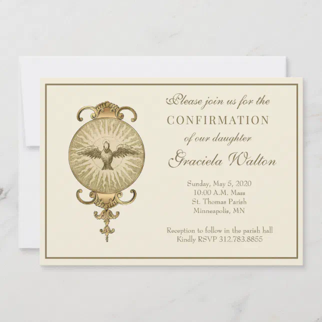 Catholic Confirmation Holy Spirit Scripture Invitation | Zazzle