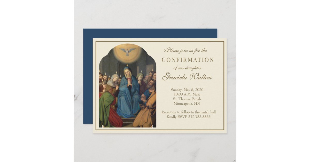 Catholic Confirmation Holy Spirit Scripture Invitation | Zazzle