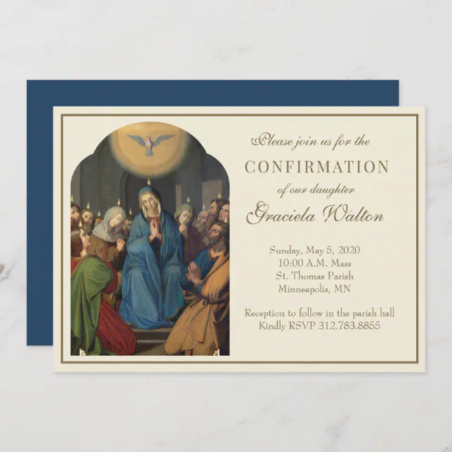 Catholic Confirmation Holy Spirit Scripture Invitation | Zazzle