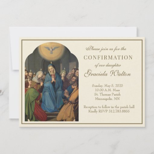 Catholic Confirmation Holy Spirit Scripture Invitation | Zazzle