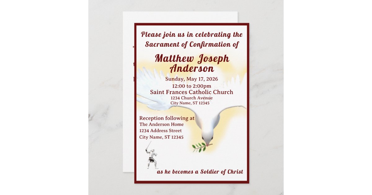 Catholic Confirmation invitation | Zazzle