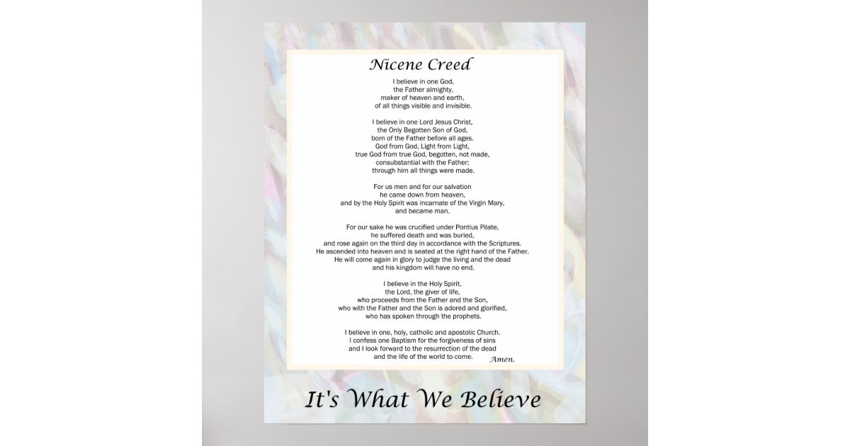 Catholic Creed Poster Choose your Size | Zazzle