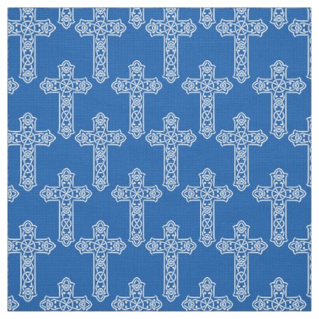 Christian Cross Pattern Fabric | Zazzle