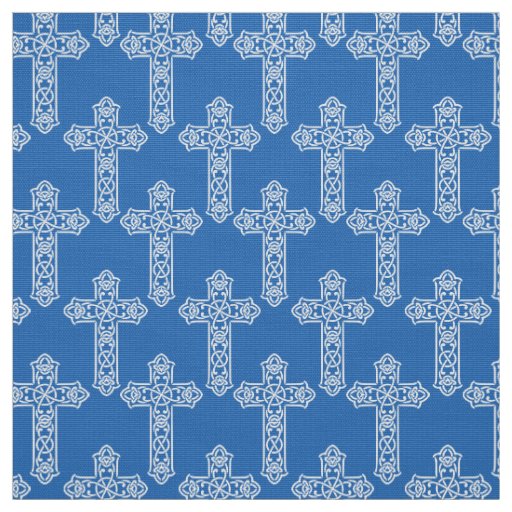 Catholic cross christian pattern power of faith fabric | Zazzle