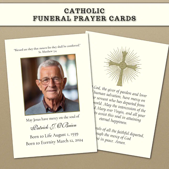 Catholic Cross Funeral s Memorial Prayer Holy Card | Zazzle
