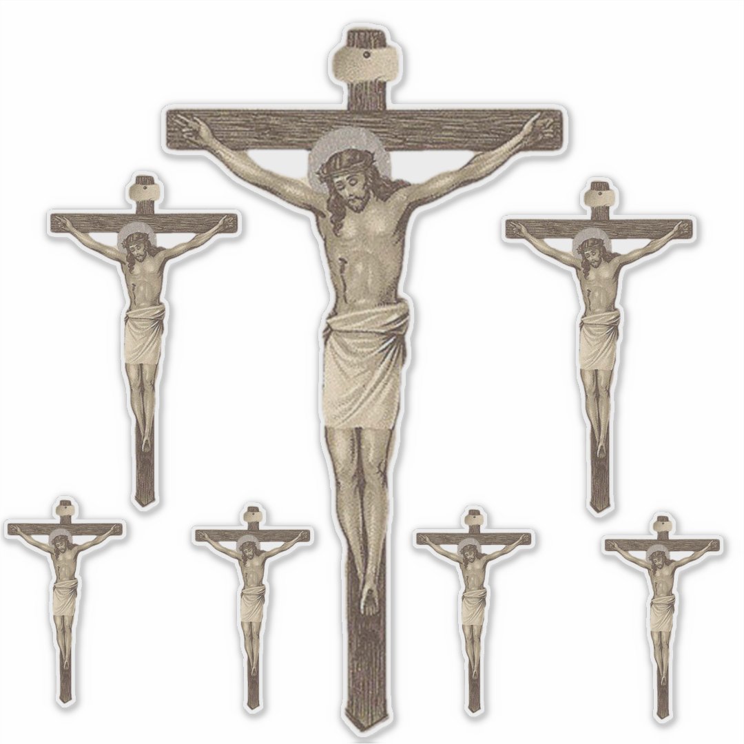 Catholic Crucifix Jesus on the Cross Religious Sticker | Zazzle
