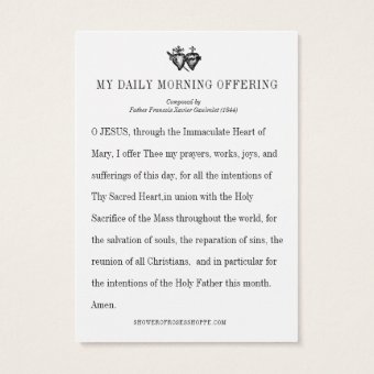 Catholic Daily Morning Offering Prayer | Zazzle