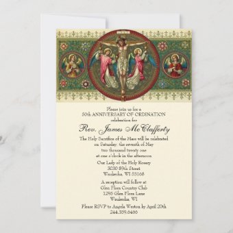Catholic Elegant Priest Ordination Anniversary Invitation | Zazzle