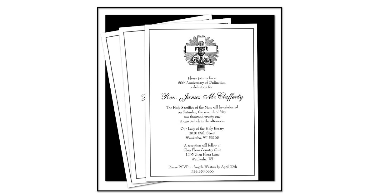 Catholic Elegant Priest Ordination Anniversary Invitation | Zazzle