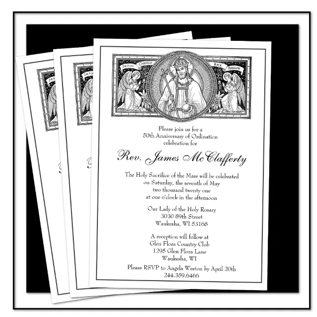 Catholic Elegant Priest Ordination Anniversary Invitation | Zazzle