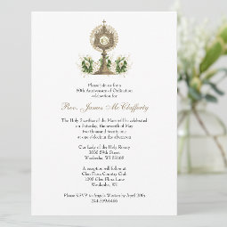 Catholic Elegant Priest Ordination Anniversary Invitation | Zazzle