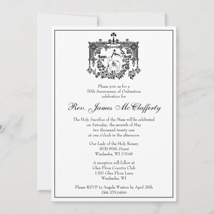 Catholic Elegant Priest Ordination Anniversary Invitation | Zazzle.com