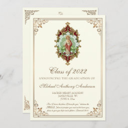 Catholic Elegant Religious Jesus Graduation Invitation | Zazzle